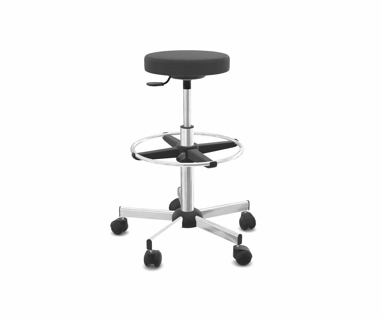 Tabouret technique PVC à pied chrome personnalisable | Navailles